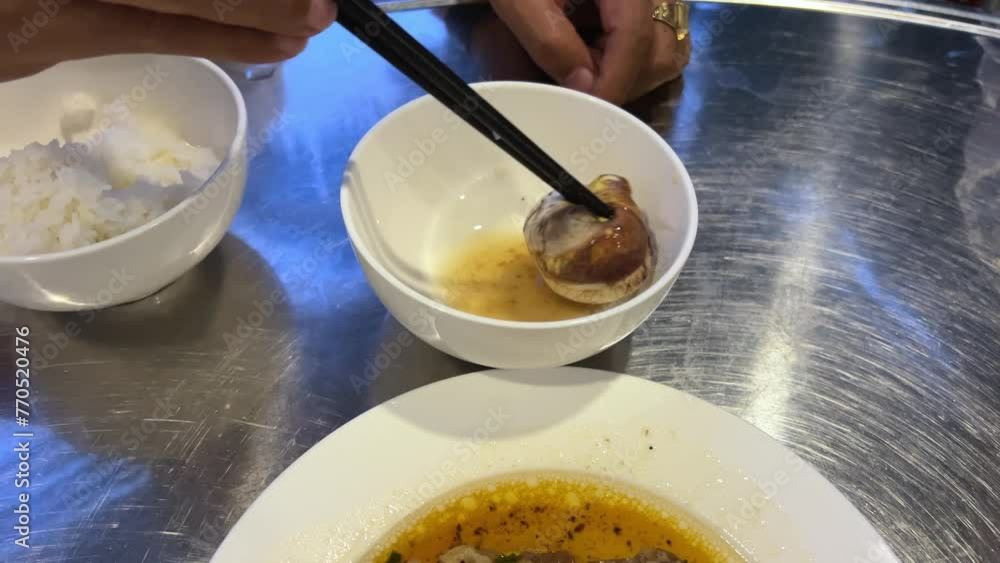 Egg with embryo Vietnamese delicacy. Balut boiled developing duck ...