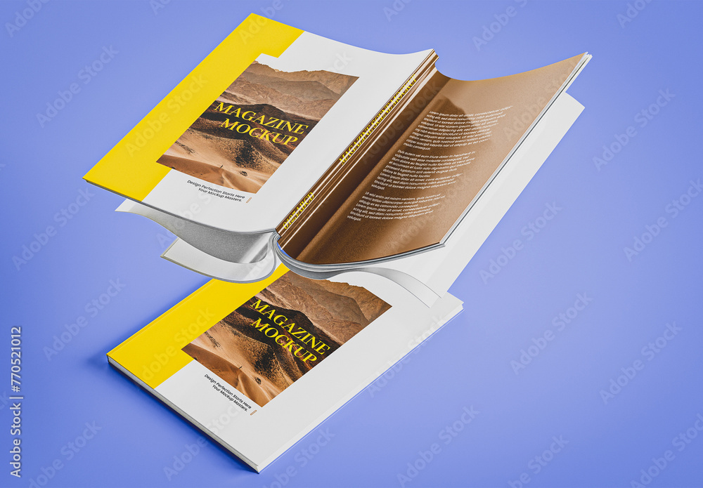 Magazine Scene Mockup Stock Template | Adobe Stock