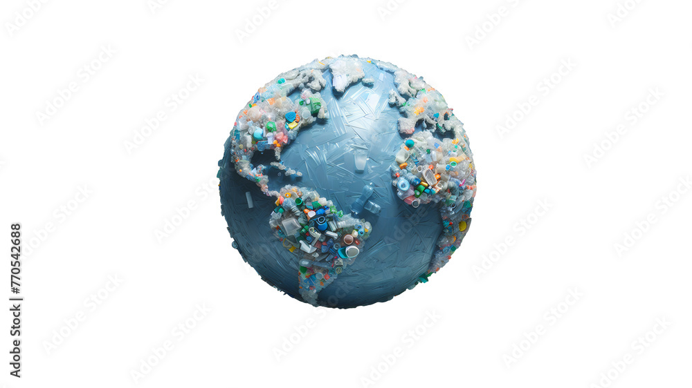 Land on earth covered with plastic waste, ocean wrapped with plastic ...