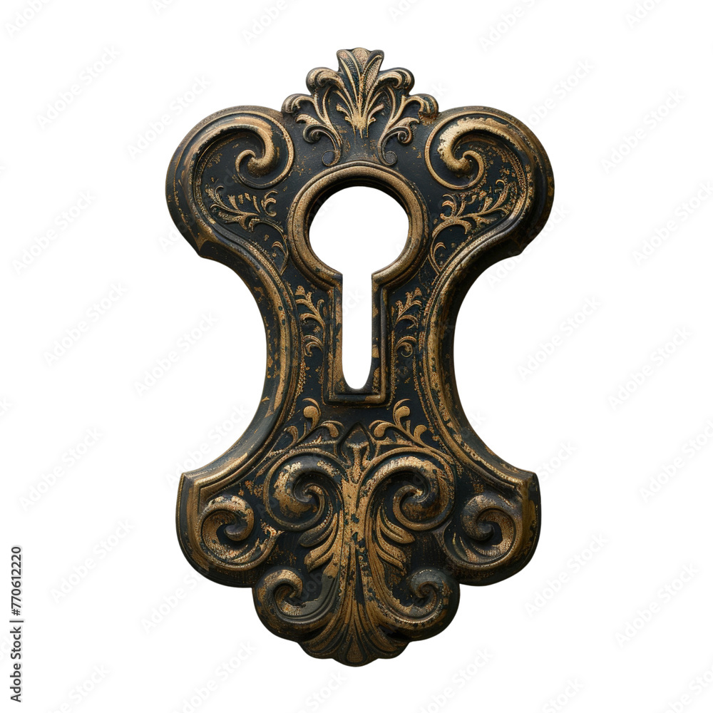The keyhole vintage design isolated on transparent background, cut out ...