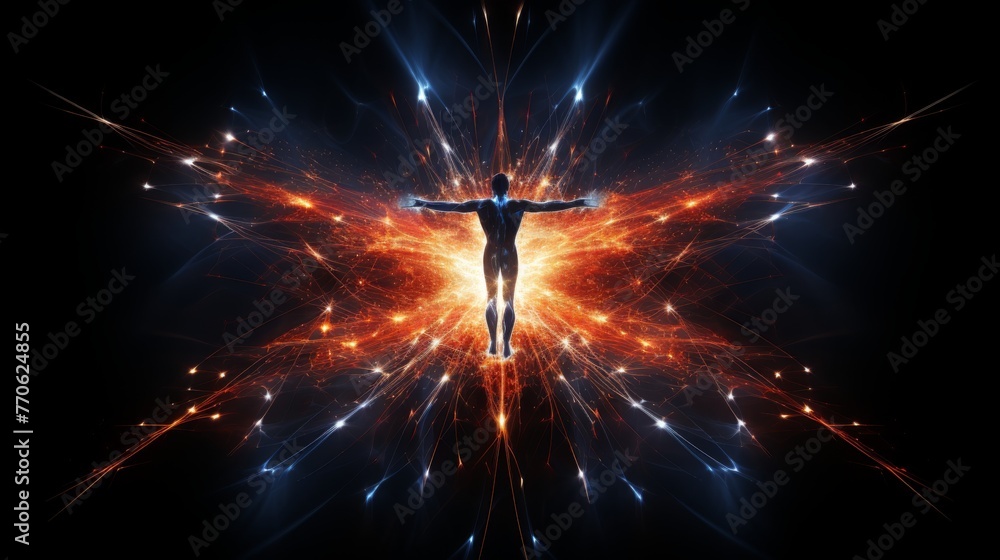 Celestial dancers pirouetting across comet trails, stardust veils ...