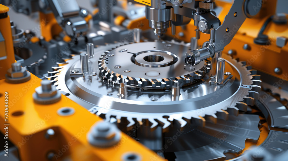 Circular Saw Blade Sharpening Machine 8K 3D Rendered. High-Resolution ...