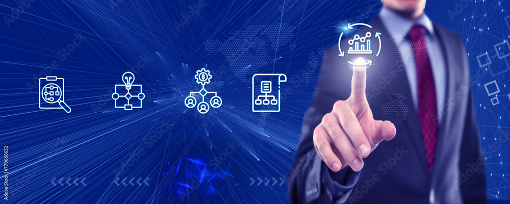 Concept of business workflow process management. Workflow automation system including a data ...