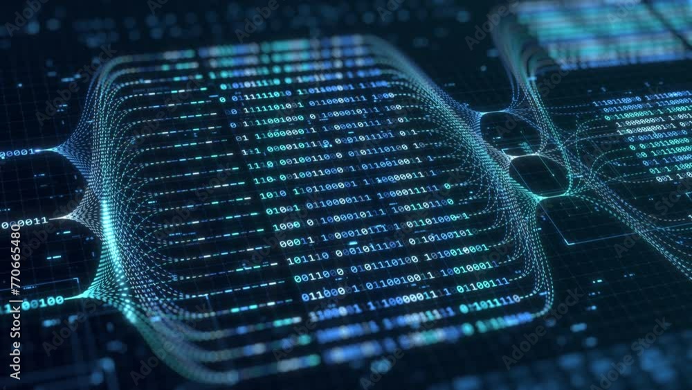Big data technology and data science abstract background. Data scientist querying. Analysing and ...