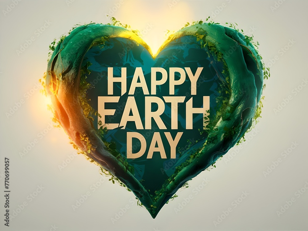 Happy Earth Day, Earth Day Illustration Heart, Heart shaped earth ...
