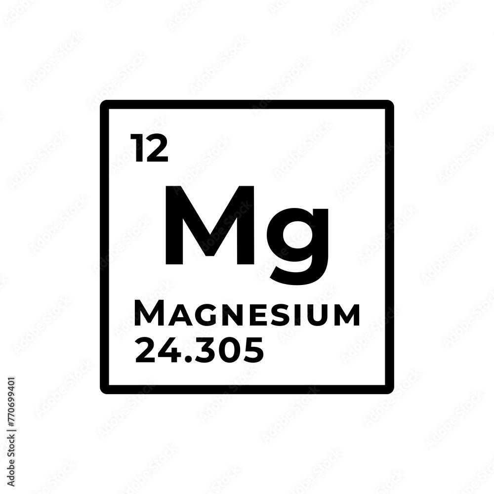 Magnesium, chemical element of the periodic table graphic design Stock ...