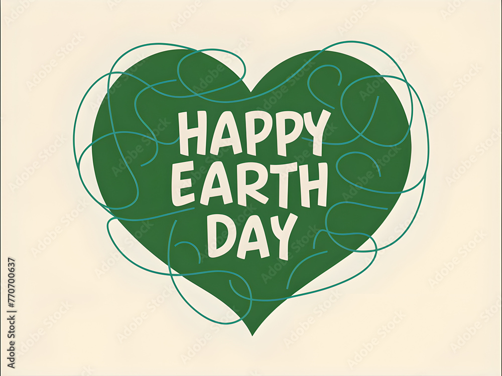 Happy Earth Day, Earth Day Illustration Heart, Heart shaped earth ...