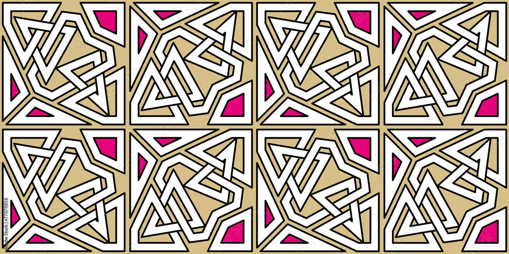 Geometric shape, Islamic seamless pattern, detailed motif inspired by ...