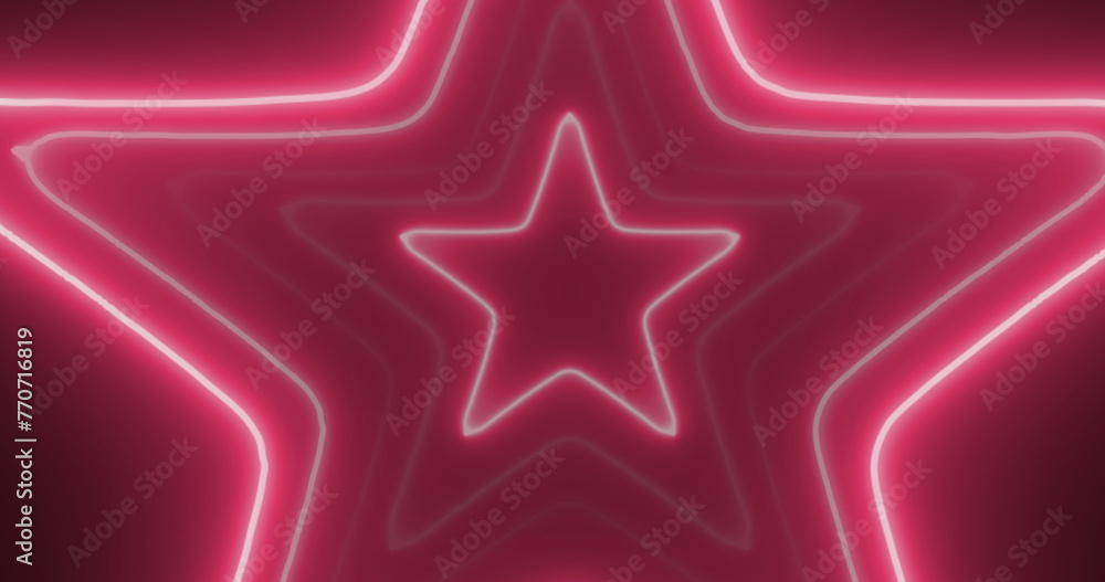 Award show disco club retro style glowing neon stars bg. Floodlight ...