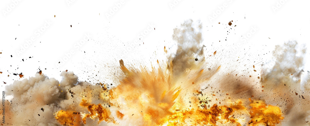 Fiery orange explosion spreading with force png on transparent ...