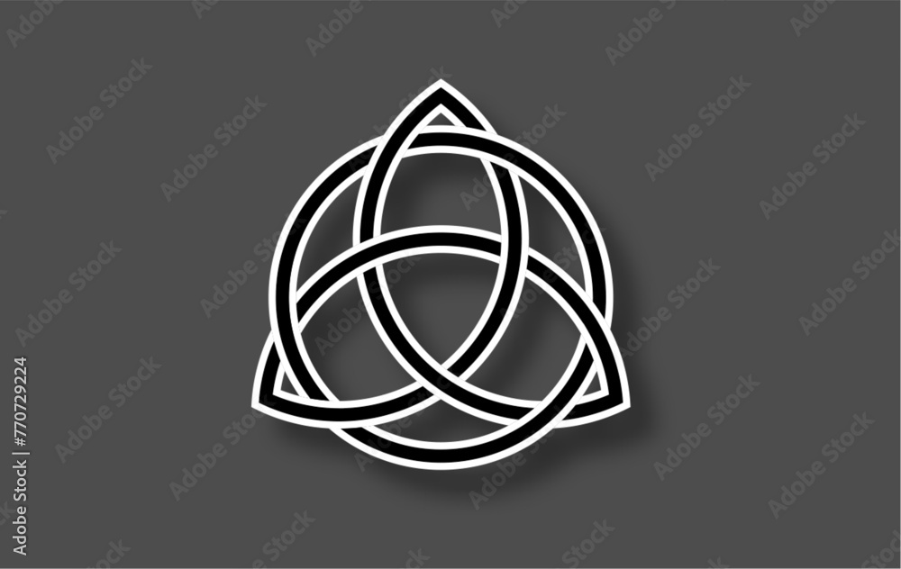 Triquetra geometric logo, Trinity Knot, Wiccan symbol for protection ...