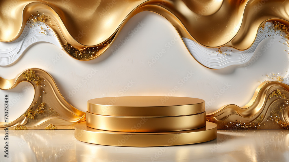 Gold Display Background, elegant light premium product podesta, luxury ...