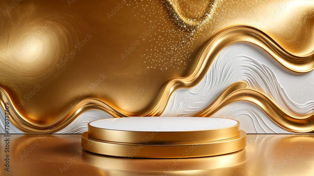 Gold Display Background, elegant light premium product podesta, luxury ...
