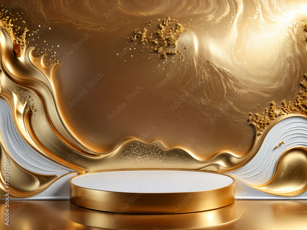 Gold Display Background, elegant light premium product podesta, luxury ...
