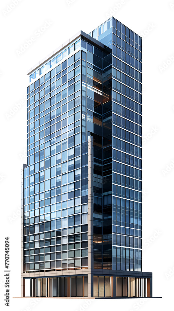 Modern office building isolated transparent, urban highrise cityscape ...