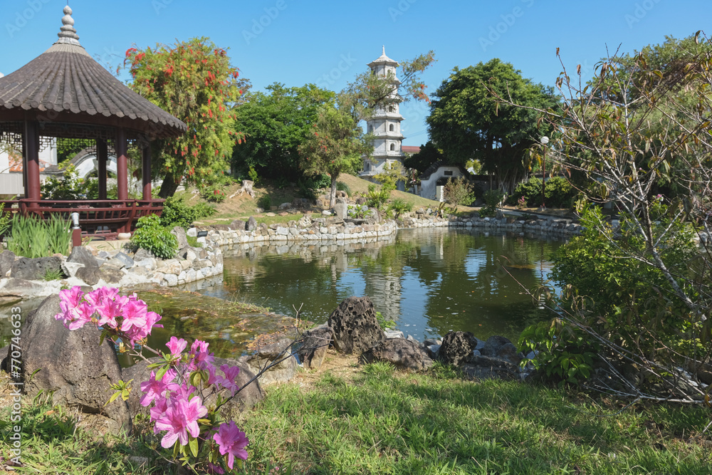 Fukushuen traditional Chinese garden in the Kume area of Naha, Okinawa ...