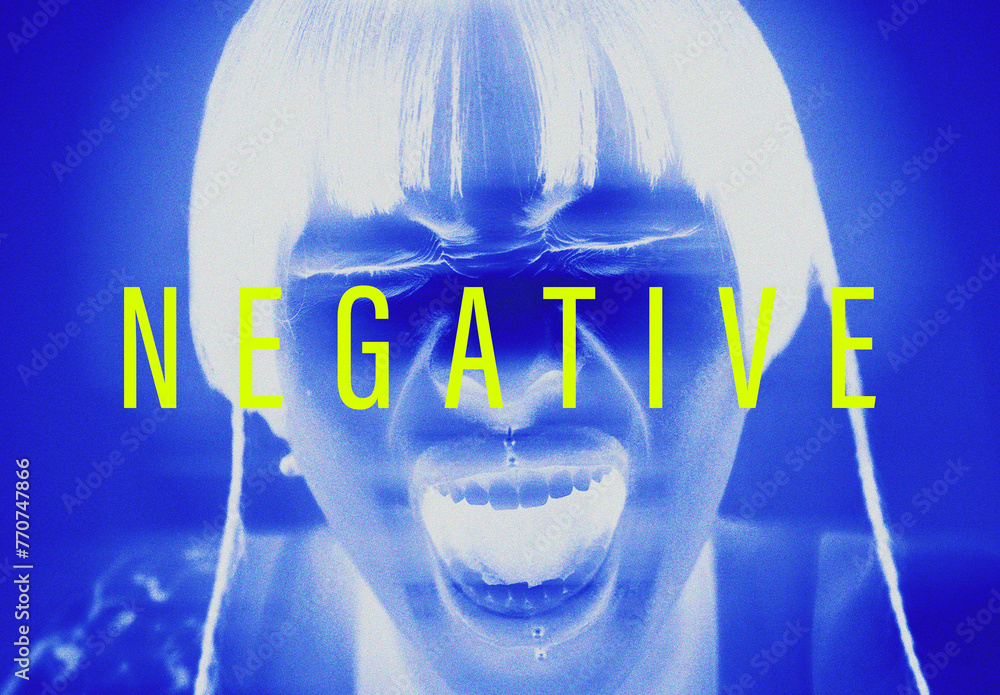 Acid Neon Negative Photo Effect Mockup Stock Template | Adobe Stock