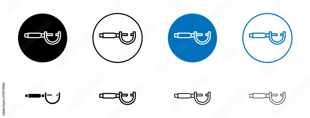 Vetor de Engineering Micrometer Measurement Icons. Industrial Diameter ...