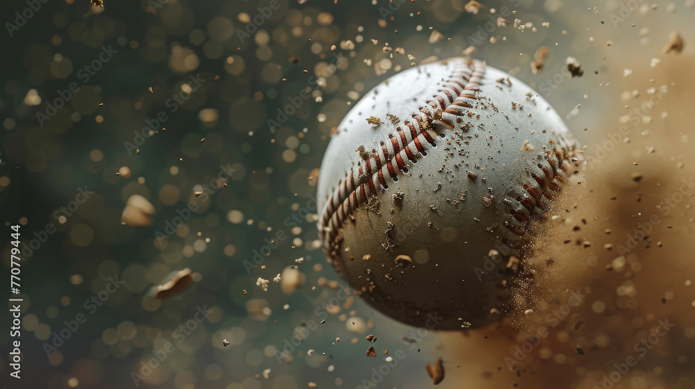 Dynamic image capturing the moment a baseball ball is hit by a bat ...