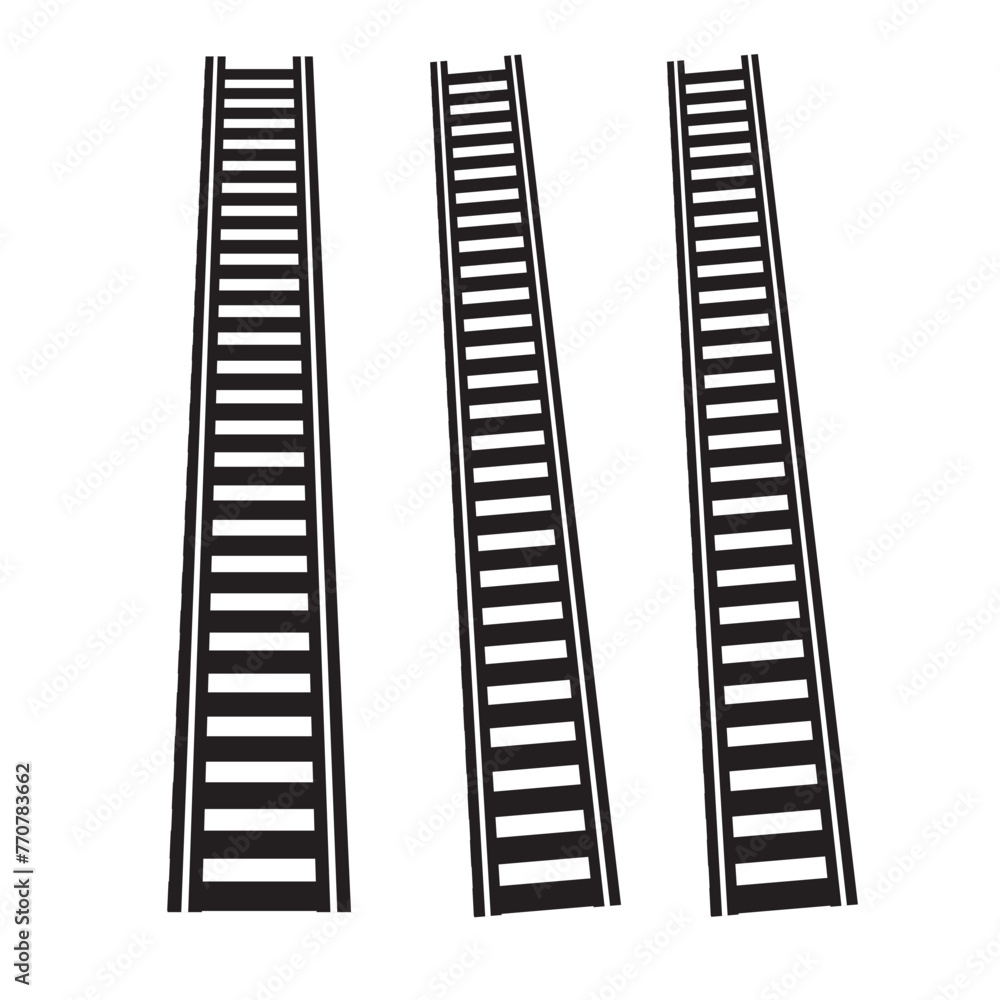 Vetor de Vector illustration of curved railroad isolated on white ... Vetor de Vector illustration of curved railroad isolated on white ...