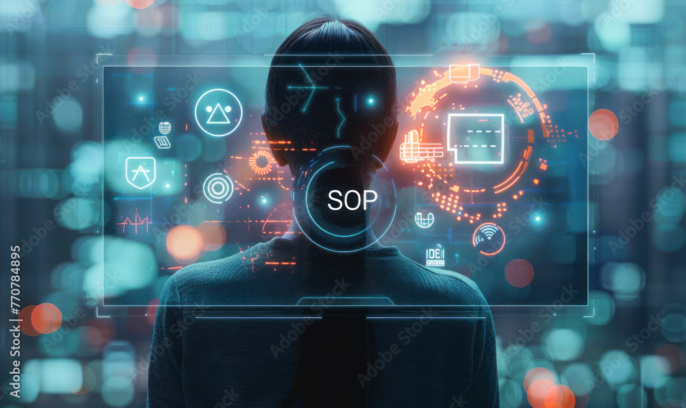 Individual in engaging with a digital SOP (Standard Operating ...