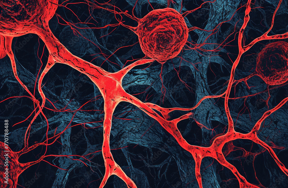 Colorful Neurons with the word 'neurons' written on them in red, blue ...