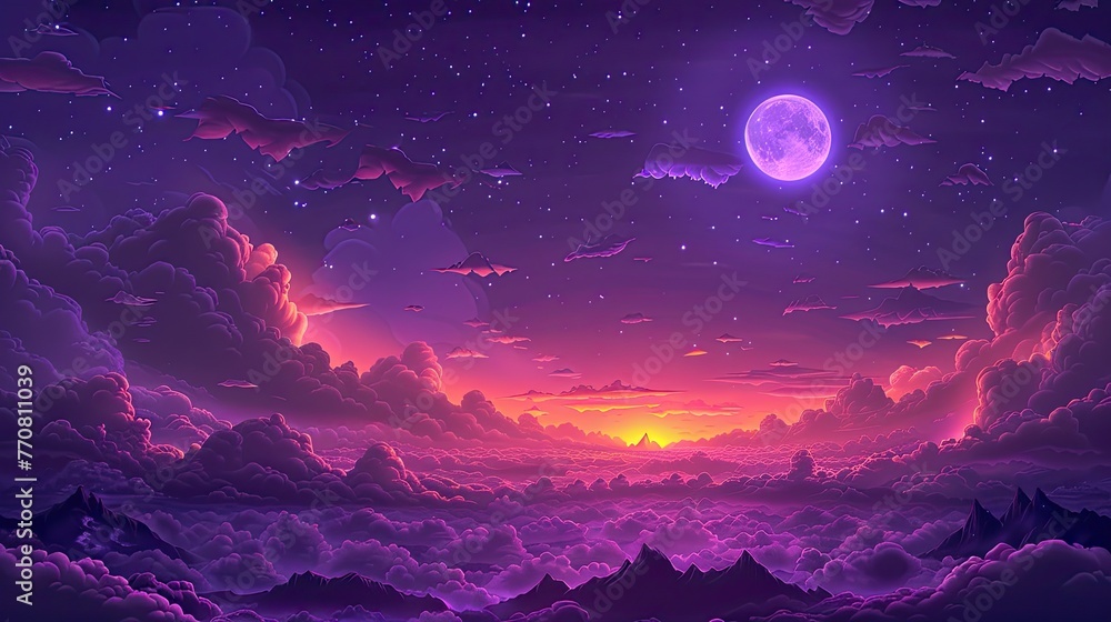 fantasy night sky wallpaper 4k. cloudy night sky with moon 4k wallpaper ...