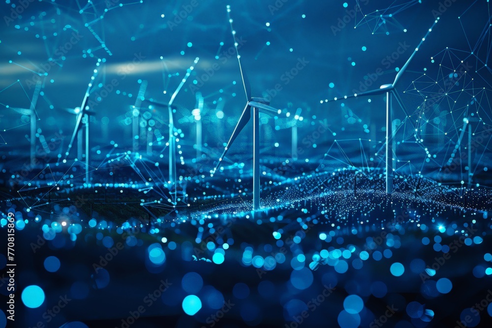 Innovative Ai Tools Used For Predicting Renewable Energy Outputs Showcased In A Sleek Wind