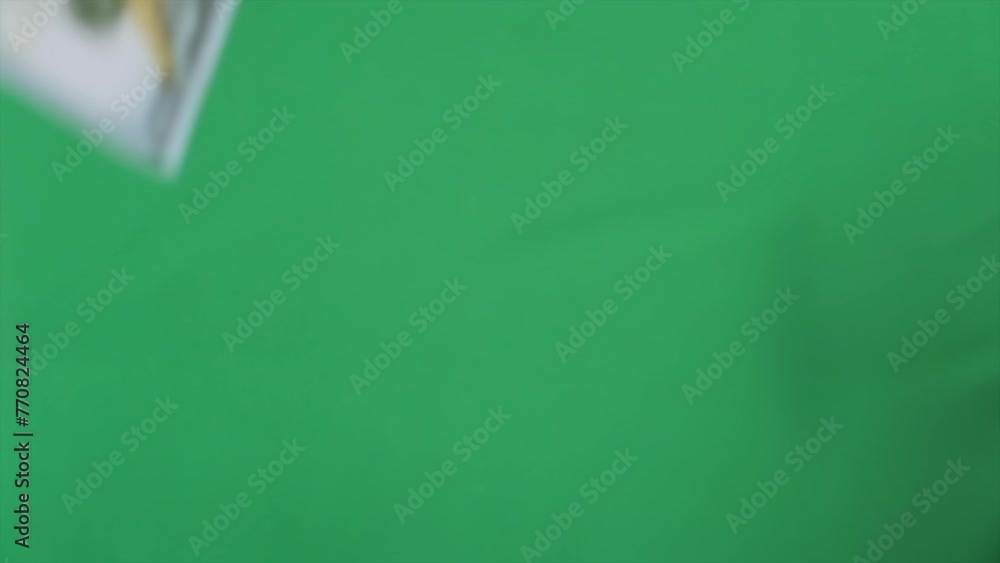 Scattering heap of US $100 Banknotes on chromakey green screen ...