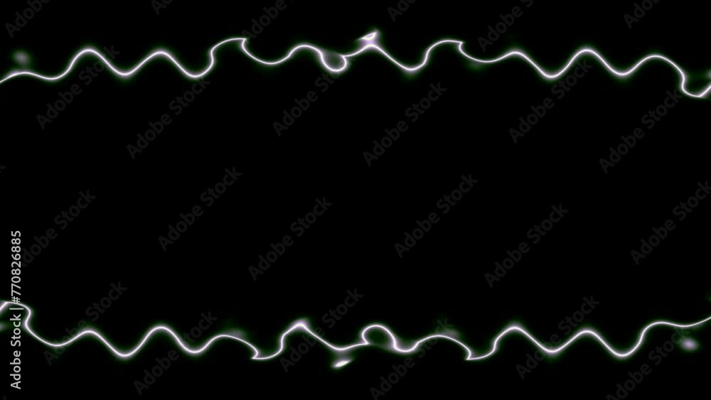 Emerging wavy white horizontal rectangular neon long lines forming a ...