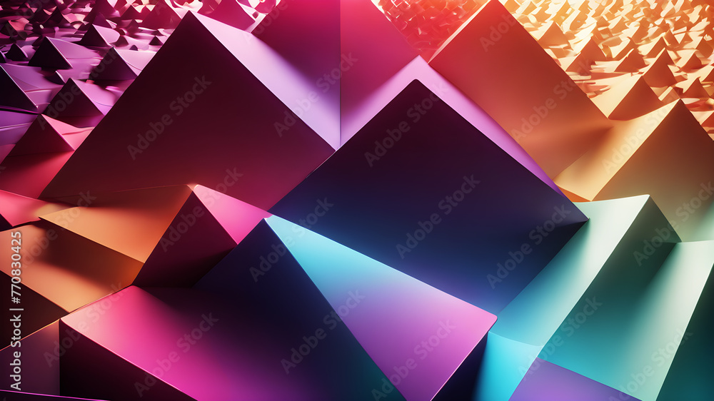 Illustrate an abstract background with gradient-filled triangles fading ...