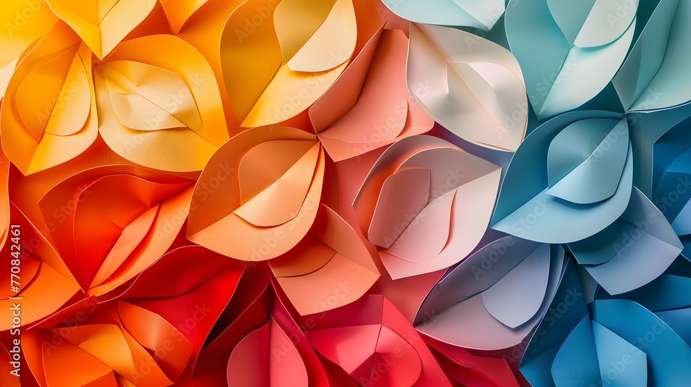 A colorful paper flower arrangement with red yellow blue and green ...