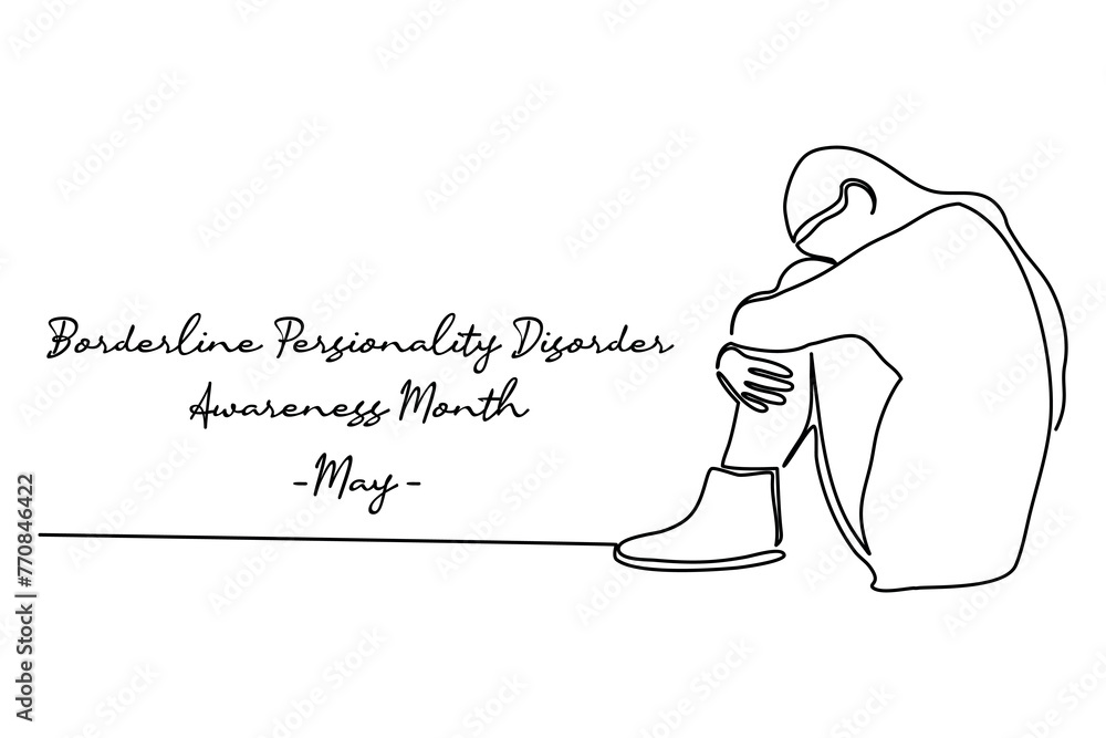 line art of Borderline Personality Disorder Awareness Month good for ...