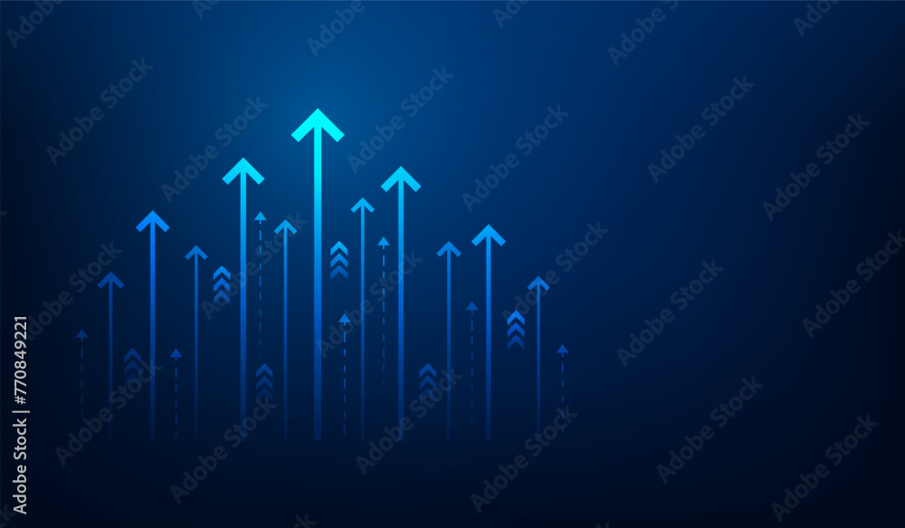 business arrow graph stock market growth to success. financial data ...