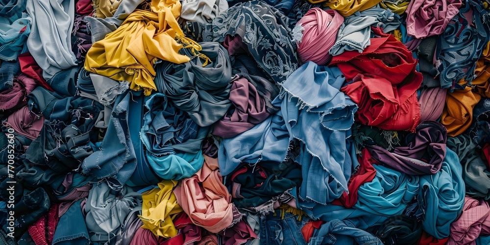 Fashion Industry Pollution: A Large Pile of Textile Waste in Nature as ...