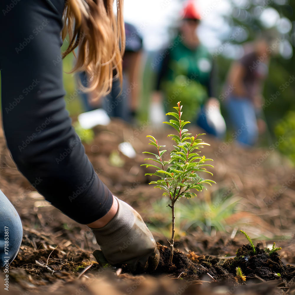 Ecosystem restoration project, planting trees, hope takes root Stock ...