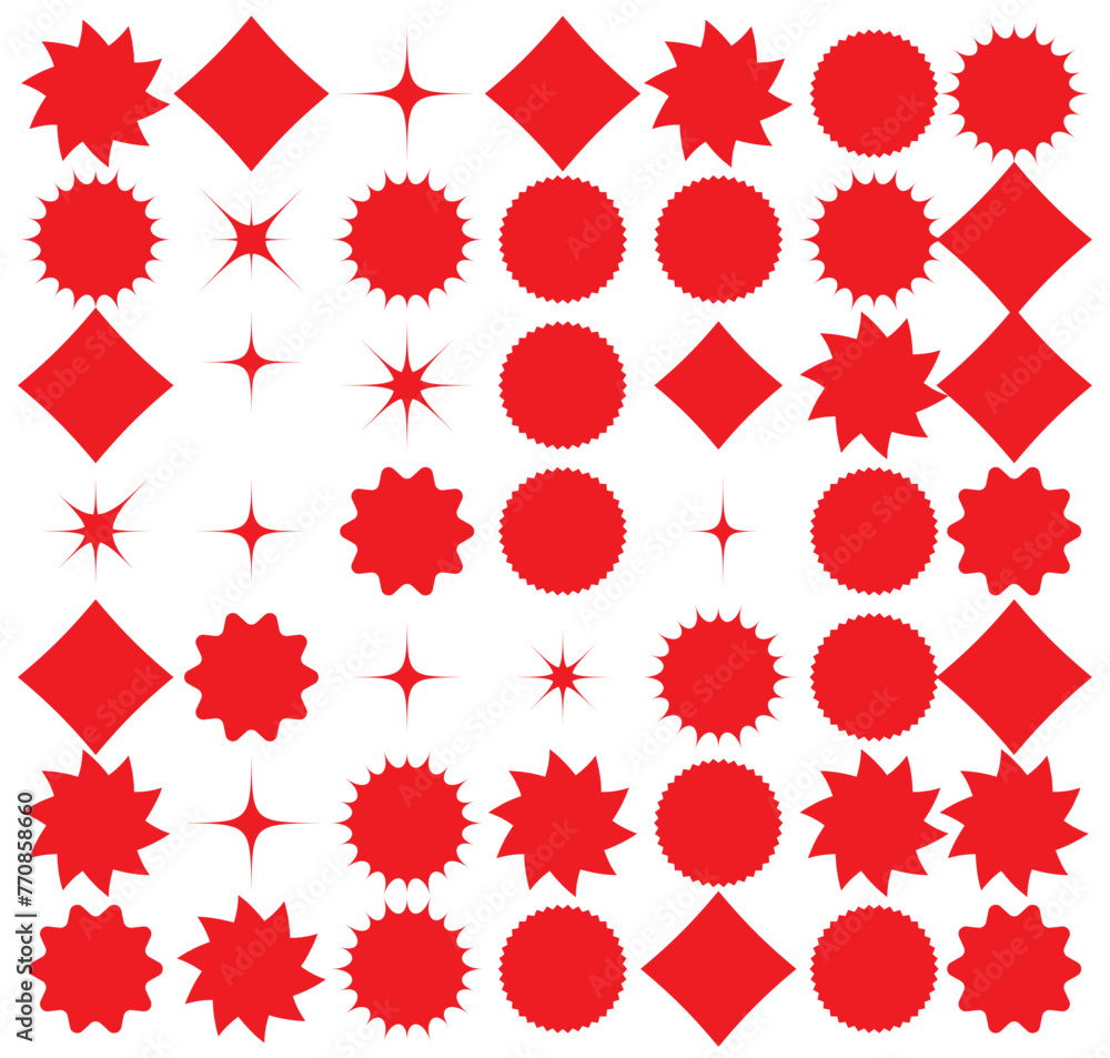 Star burst sticker vector set. Stars collection. Star icons. Starburst ...