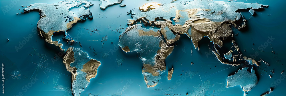 Mapping the World, A Global Overview Highlighting the Intricate ...