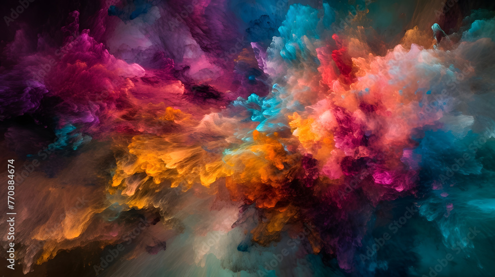 Blending colorful smoke and gas patterns and textures, Abstract art V3 ...