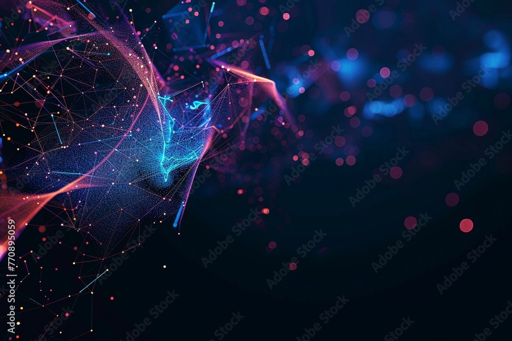 Abstract Digital Background. Cosmic Particles. The Effect of Plexus ...