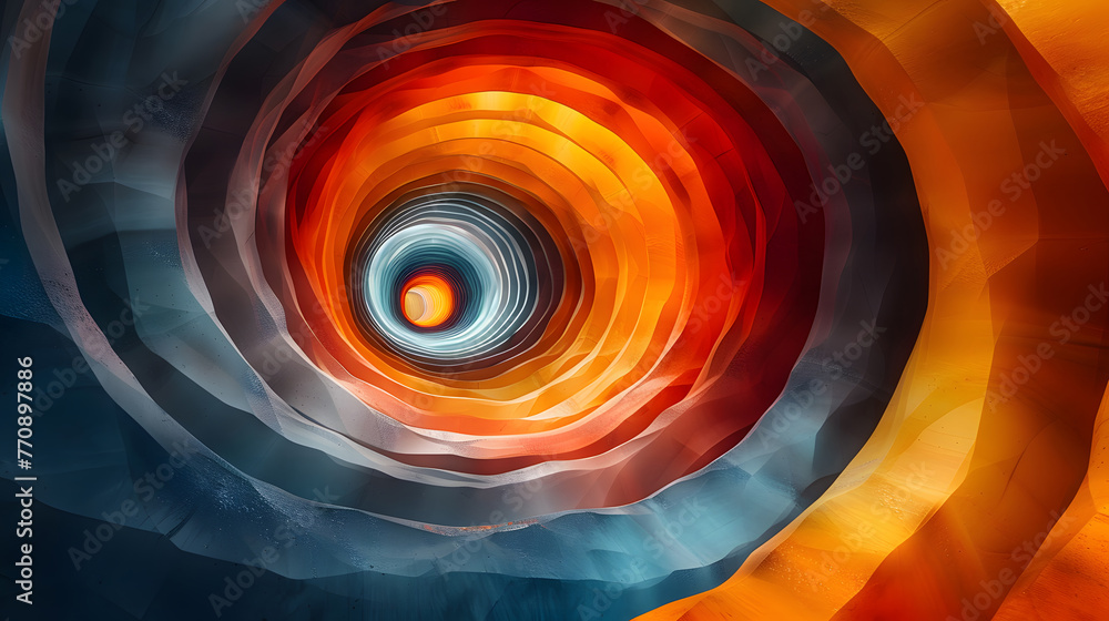 A striking image of a spiral tunnel transitioning from cool to warm ...