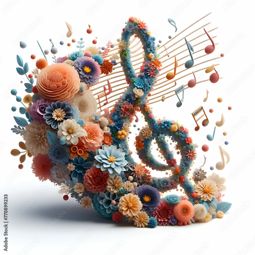 3D flat icon for business as Floral Symphony as A watercolor depiction ...