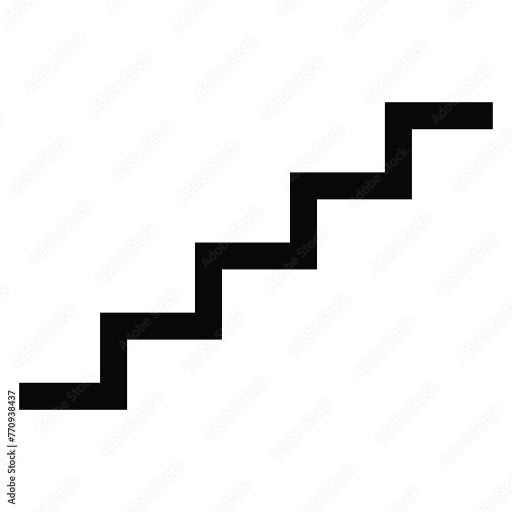 Staircase, stairs or stairwell sign line art vector icon for print ...