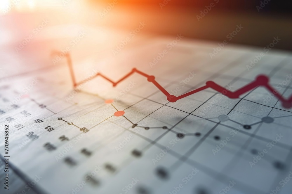 This close-up photo captures a graph, showcasing its details and ...
