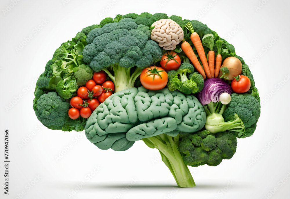 Anatomy of the brain from broccoli cabbage and vegetables carrots ...