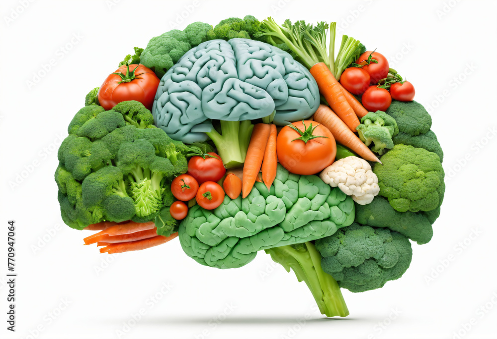 Anatomy of the brain from broccoli cabbage and vegetables carrots ...
