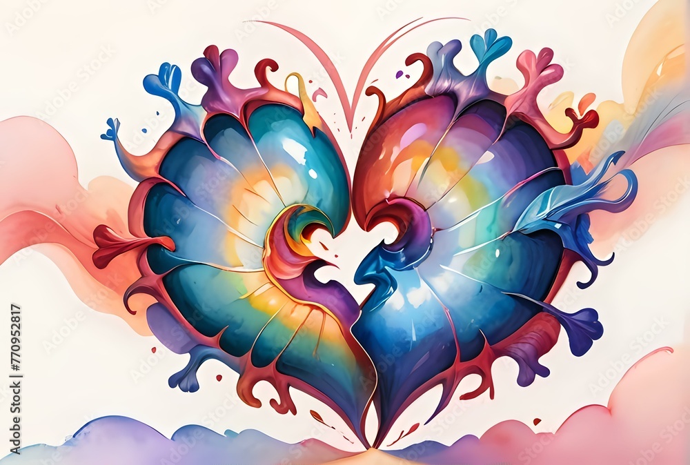 Harmony of Hearts Illustration. A symphony of hearts with whimsical ...