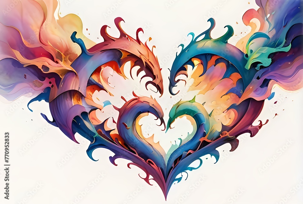 Eternal Flames of Love Illustration. A heart embraced by eternal flames ...