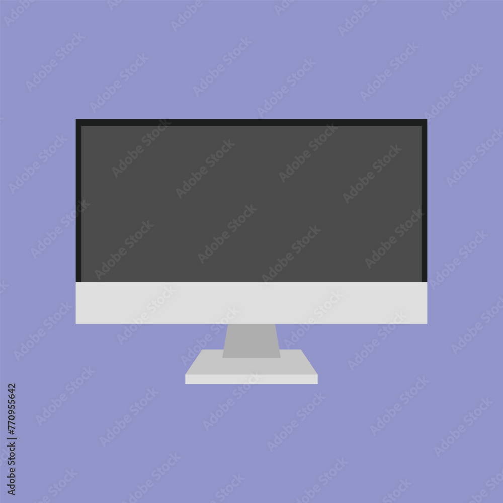 Computer Monitor Screen Vector Illustration Icon PC Computer Vector ...