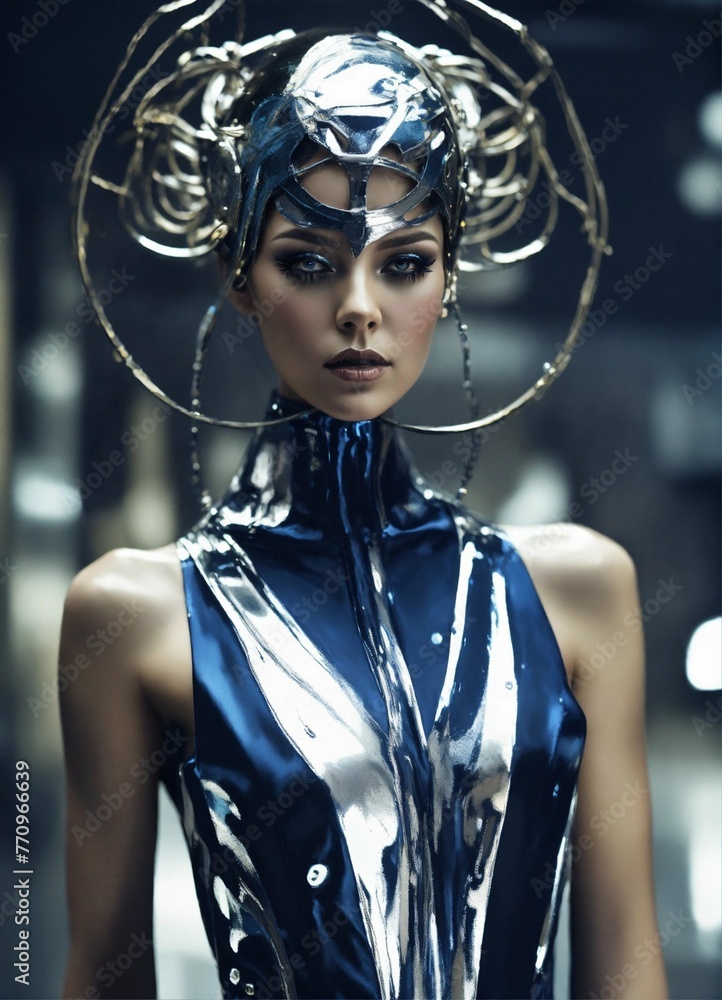 Ethereal minimalist Alien race cybergoth fashion photography painting ...